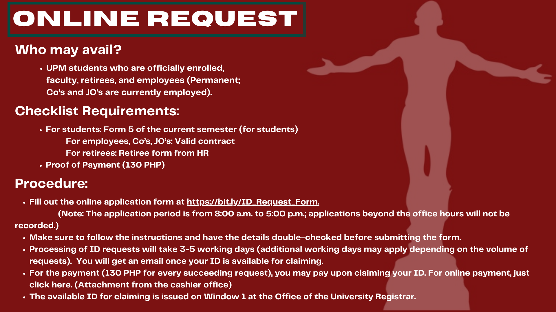 ONLINE REQUEST | Office of the University Registrar